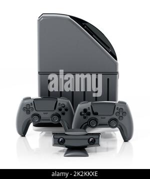 Generic game controllers isolated on white background. 3D illustration ...