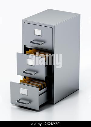 File cabinet isolated on white background. 3D illustration Stock Photo ...