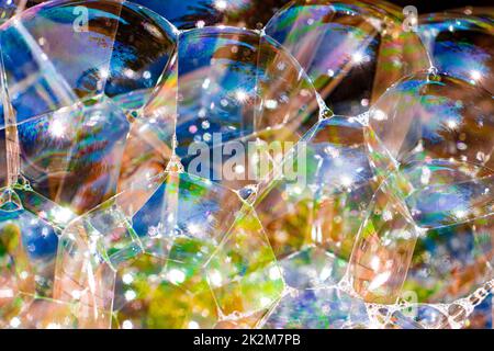 Colorful soap bubbles connected to each other Stock Photo - Alamy