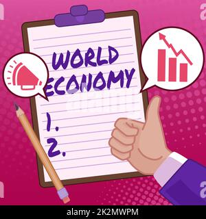 Sign displaying Global Money. Business idea International finance World ...