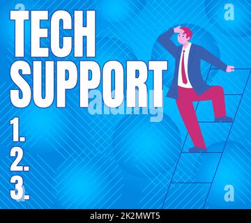 Text caption presenting Remote Support. Business overview help end ...