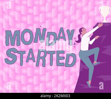 Text sign showing Lets Get Started. Business overview encouraging ...