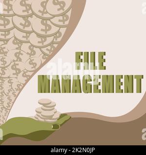 Hand writing sign File Management. Concept meaning computer program ...