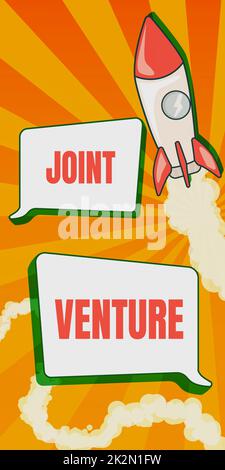 Hand writing sign Joint Venture. Internet Concept Collaboration ...