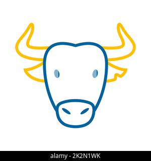 Spanish bull buffalo icon. Animal head vector Stock Photo - Alamy