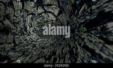Falling Into A Deep Hole with cracks Stock Photo - Alamy