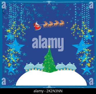 Happy New year card with Santa Claus Stock Photo - Alamy