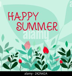 Text sign showing Happy Summer. Word for Beaches Sunshine Relaxation ...