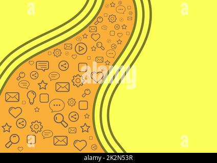 Icons symbolizing successful online communication colleagues achieving ...