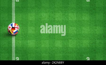 Soccer ball on green playground. Soccer concept Stock Photo - Alamy