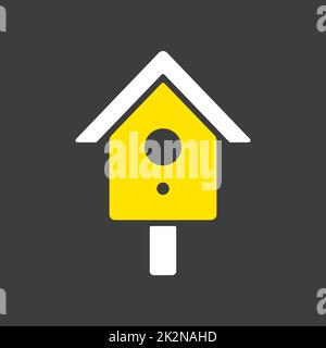 Nesting box or birds house vector icon Stock Photo - Alamy