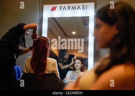 Kathmandu, Nepal. 23rd Sep, 2022. Hairstylists and make-up artists ...