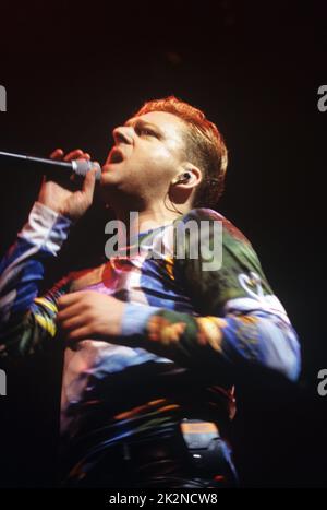 ANDY BELL, ERASURE, 1996: Andy Bell of Erasure live at Cardiff St David ...
