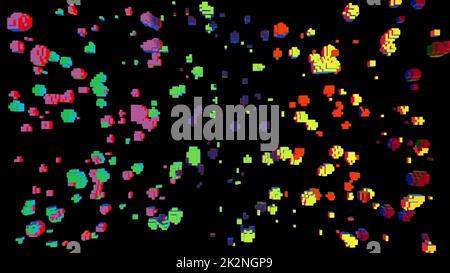 3D pixel blocks over black Stock Photo - Alamy
