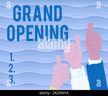 Conceptual display Grand Opening. Business concept Ribbon Cutting New ...