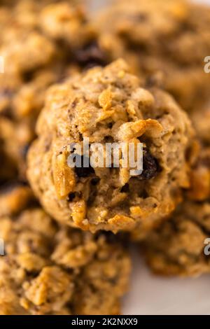 Soft Oatmeal Raisin Walnut Cookies Stock Photo - Alamy