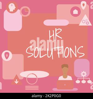 Writing displaying text Hr Solutions. Business overview Outsourced ...
