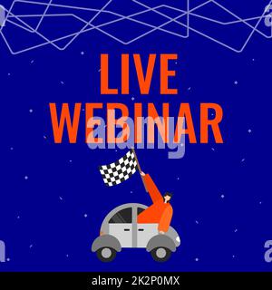 Writing displaying text Live Webinar. Business idea presentation ...