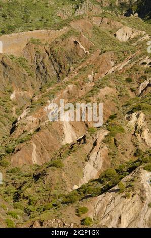Hillside showing its different strata Stock Photo - Alamy