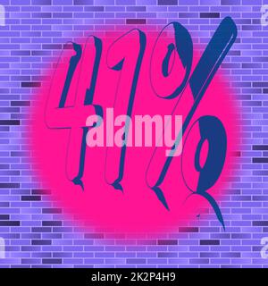 41%, 41 percent as a 3D illustration, 3D rendering Stock Photo - Alamy