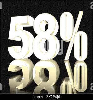 58%, 58 percent as a 3D illustration, 3D rendering Stock Photo - Alamy