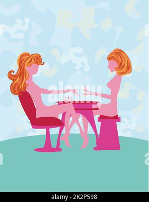 lady doing manicure in beauty salon Stock Photo - Alamy