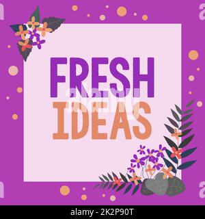 Inspiration showing sign Fresh Ideas. Business concept thought or ...