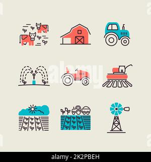 Farm Field vector icon. Agriculture sign Stock Photo - Alamy