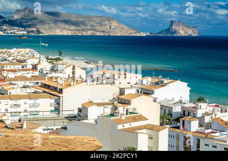 View of the Mediterranean village of Altea, Alicante province, Spain ...