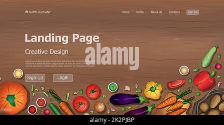 Eco food website landing page design concept - Vector Stock Photo - Alamy