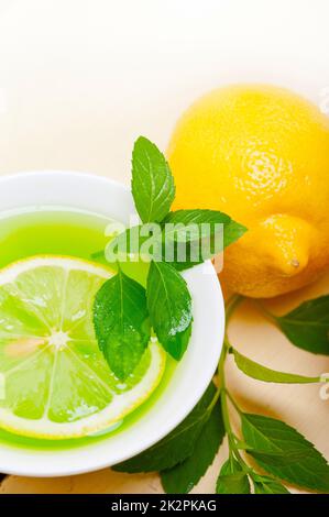 mint infusion tea tisane with lemon Stock Photo - Alamy