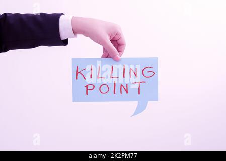 Hand writing sign Killing Point. Word Written on Phase End Review Stage ...