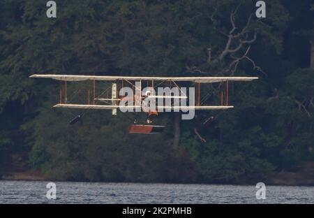 A replica of Waterbird, the UK's first successful seaplane and the only ...