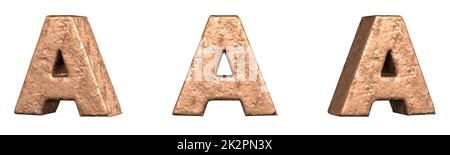 Letter U from Copper letters alphabet collection set. Isolated. 3D ...