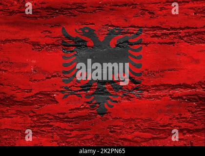 Albania flag - realistic waving fabric flag Stock Photo - Alamy