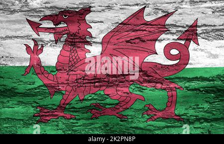 Wales flag - realistic waving fabric flag Stock Photo - Alamy