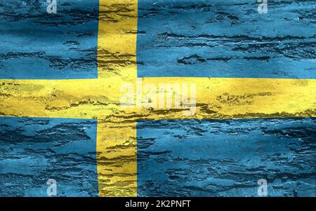 Illustration of Sweden waving fabric flag Stock Photo - Alamy