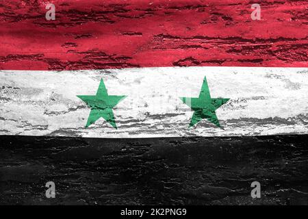 3D-Illustration Of A Syria Flag - Realistic Waving Fabric Flag Stock ...