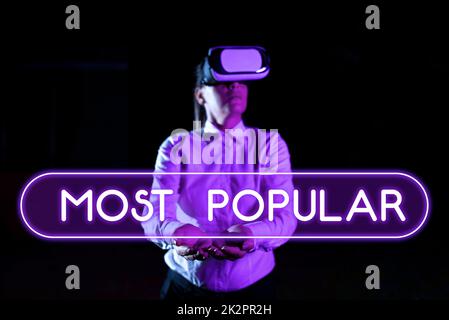Conceptual display Most Popular. Concept meaning Liked Followed Enjoyed ...