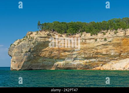 Massive Sandstone Cliffs on the Lakeshore in Lake Superior in Pictured ...