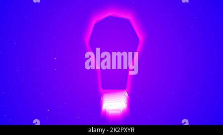 3D illustration of light bulb purple neon glow Stock Photo - Alamy
