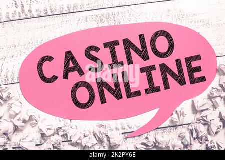 Conceptual display Casino Online. Business approach Computer Poker Game ...