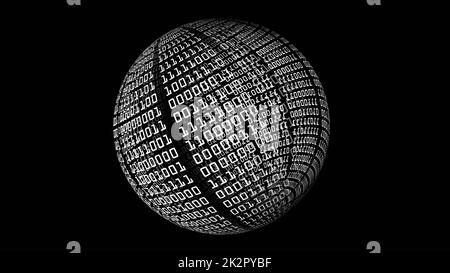 Binary Data On Spinning Sphere Stock Photo - Alamy