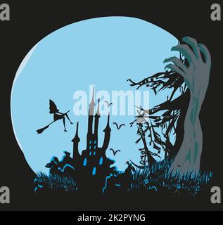 witch broom silhouette cartoon vector symbol icon design. Beautiful ...