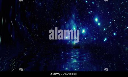 Sky with stars reflecting in water Stock Photo - Alamy