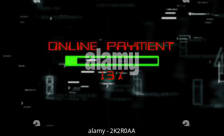 Online payment progress bar on digital background Stock Photo - Alamy