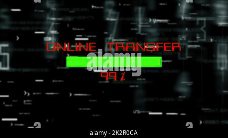 Online transfer progress bar on digital background Stock Photo - Alamy