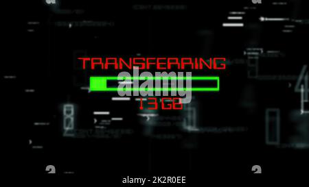 Transferring GB data progress bar on digital background Stock Photo - Alamy