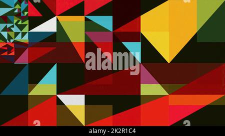 Artwork of abstract composition made with geometrical shapes and ...