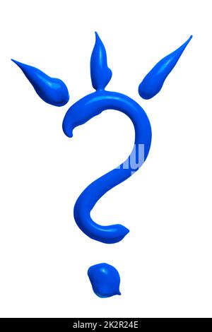 Color paste blue question mark Stock Photo - Alamy
